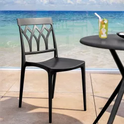 Sedia da giardino in polipropilene nero - Zetal