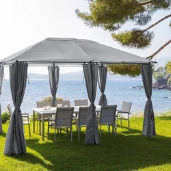 Telo tetto gazebo Albury 3x4 m in poliestere grigio