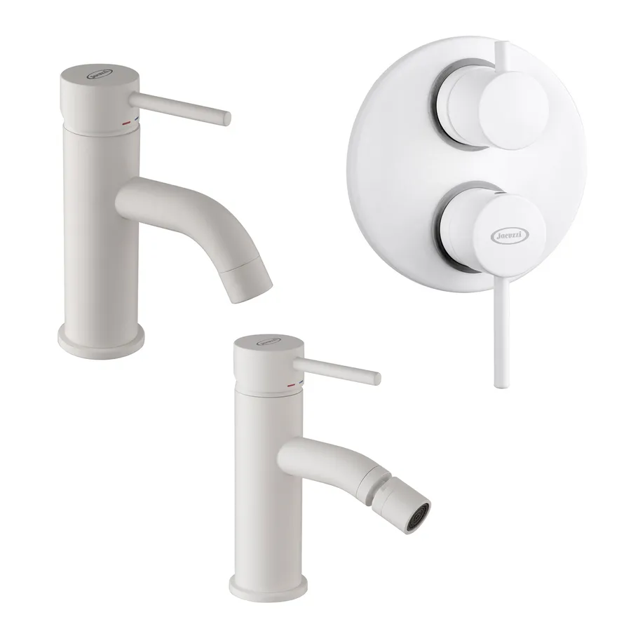 Set miscelatori lavabo + bidet + incasso doccia 2 vie bianco opaco Gun ...