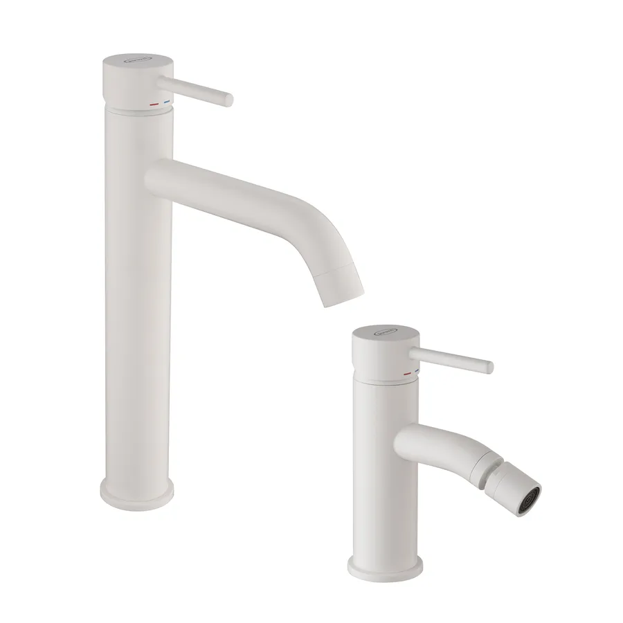 Set miscelatori lavabo alto + bidet bianco opaco Gun di Jacuzzi ...