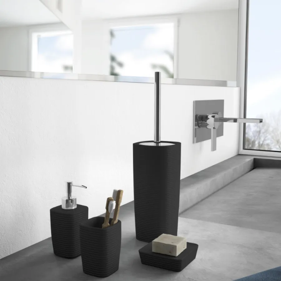 Set 4 accessori d'appoggio in ceramica nero - Kelly di Gedy