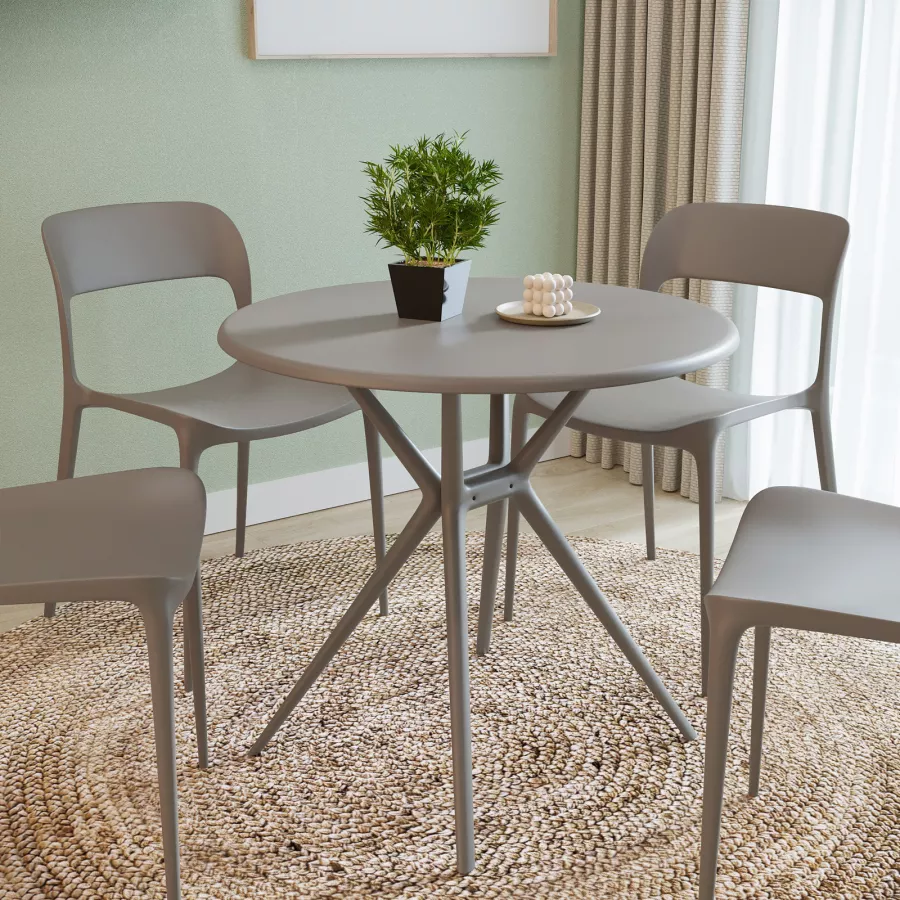 Tavolo tondo 80 cm tortora - Barton