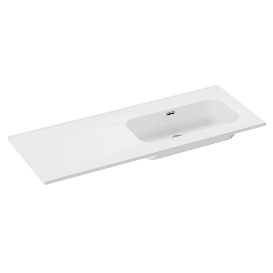 Lavabo da incasso dx monoforo 120x46 cm bianco opaco - Adamo