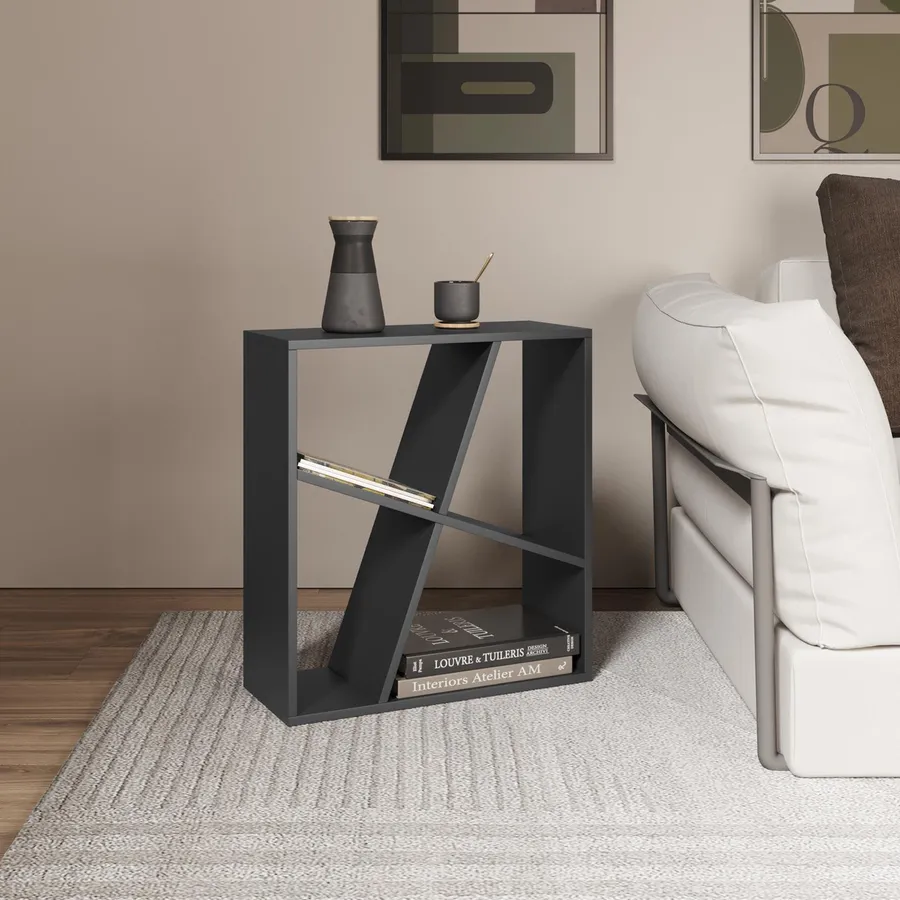 Tavolino 55x22cm in legno antracite - Kantiko
