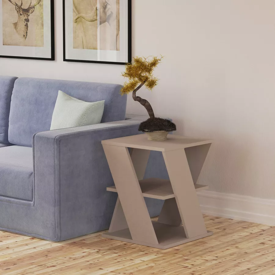 Tavolino 45x45 cm in legno tortora - Kantiko