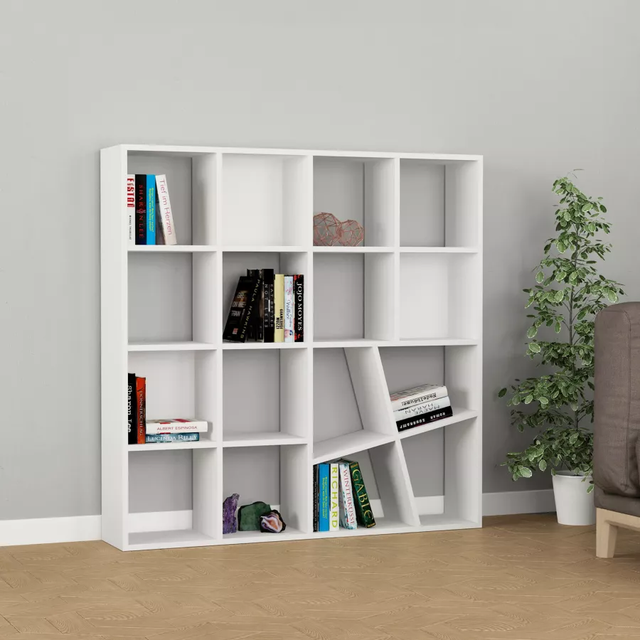 Libreria 125x125h cm in legno bianco - Kantiko