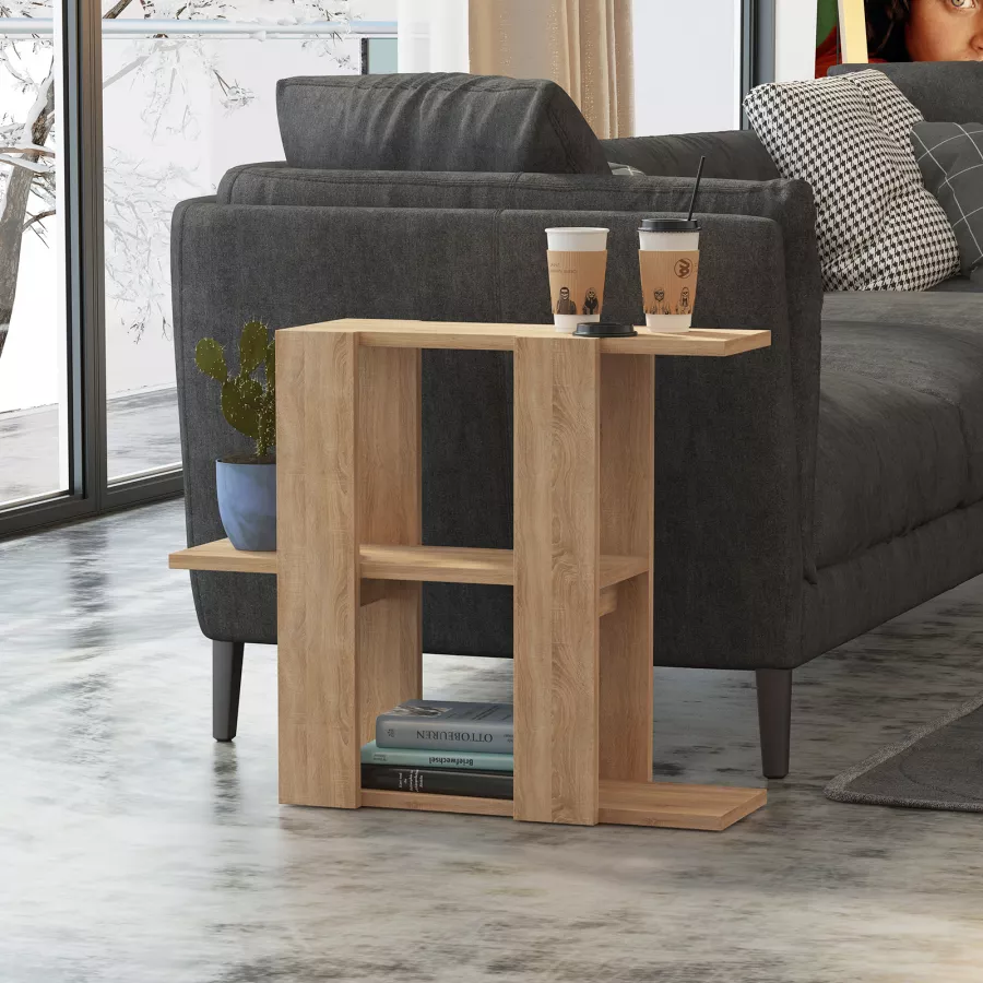 Tavolino 70x22 cm in legno rovere - Kantiko