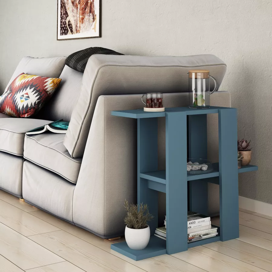 Tavolino 70x22 cm in legno turchese - Kantiko