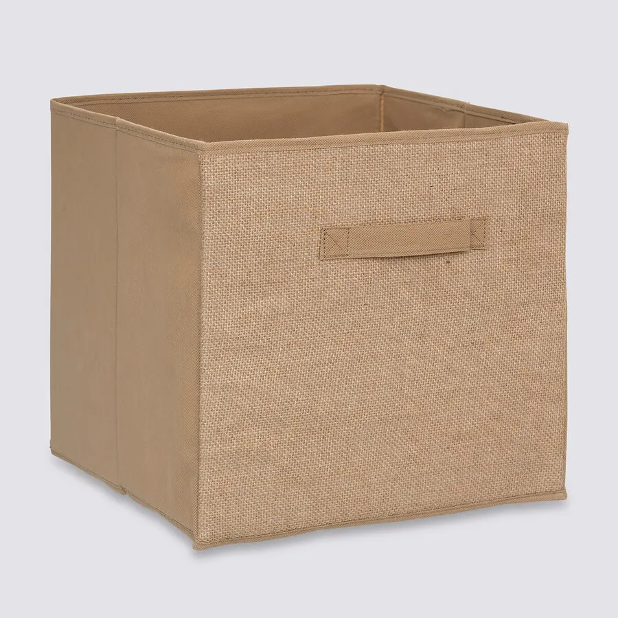 Cubo contenitore 31x31h cm in tela di juta