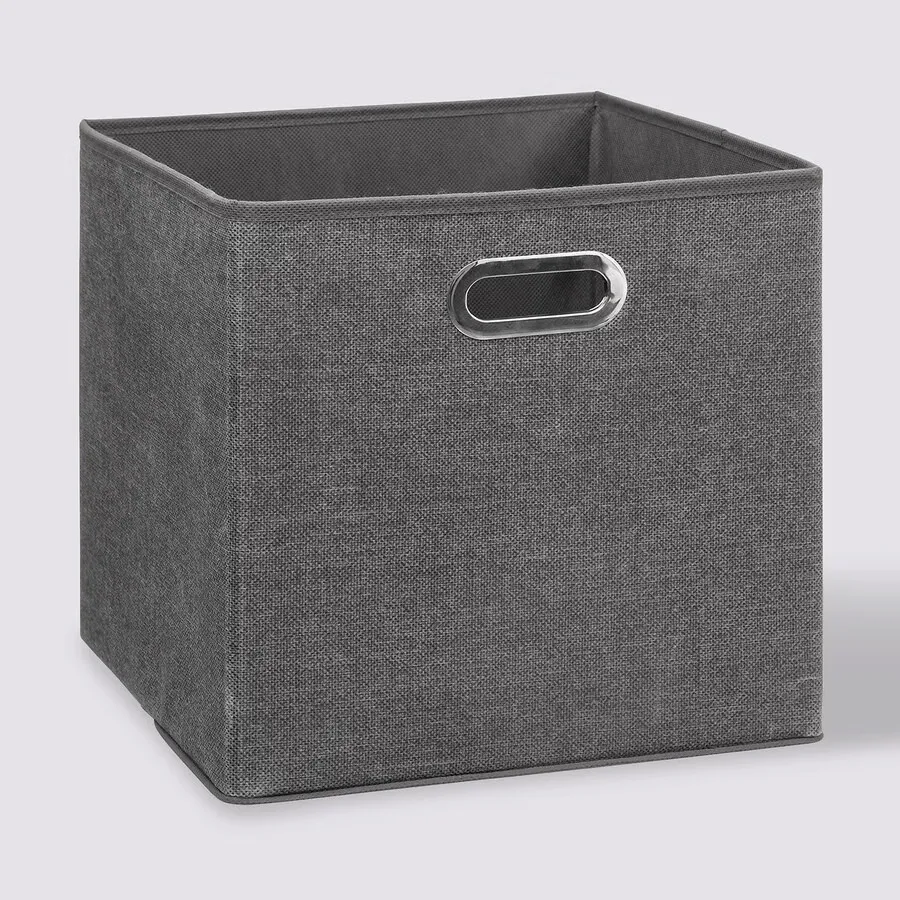 Cubo contenitore 31x31h cm in tessuto grigio scuro
