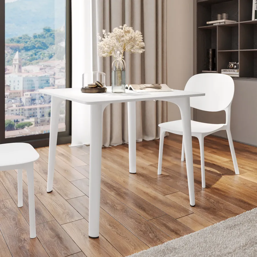 Tavolo 80x80 cm in polipropilene bianco - Qalis