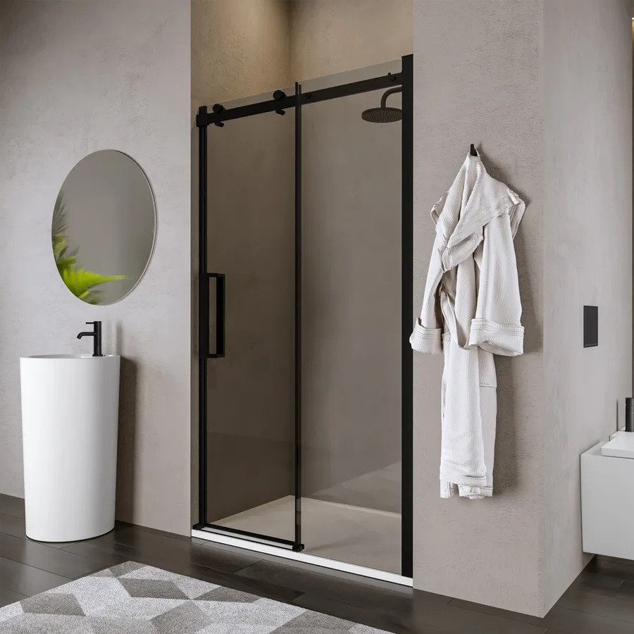 Box doccia nicchia 110 cm scorrevole vetro anticalcare trasparente e ...