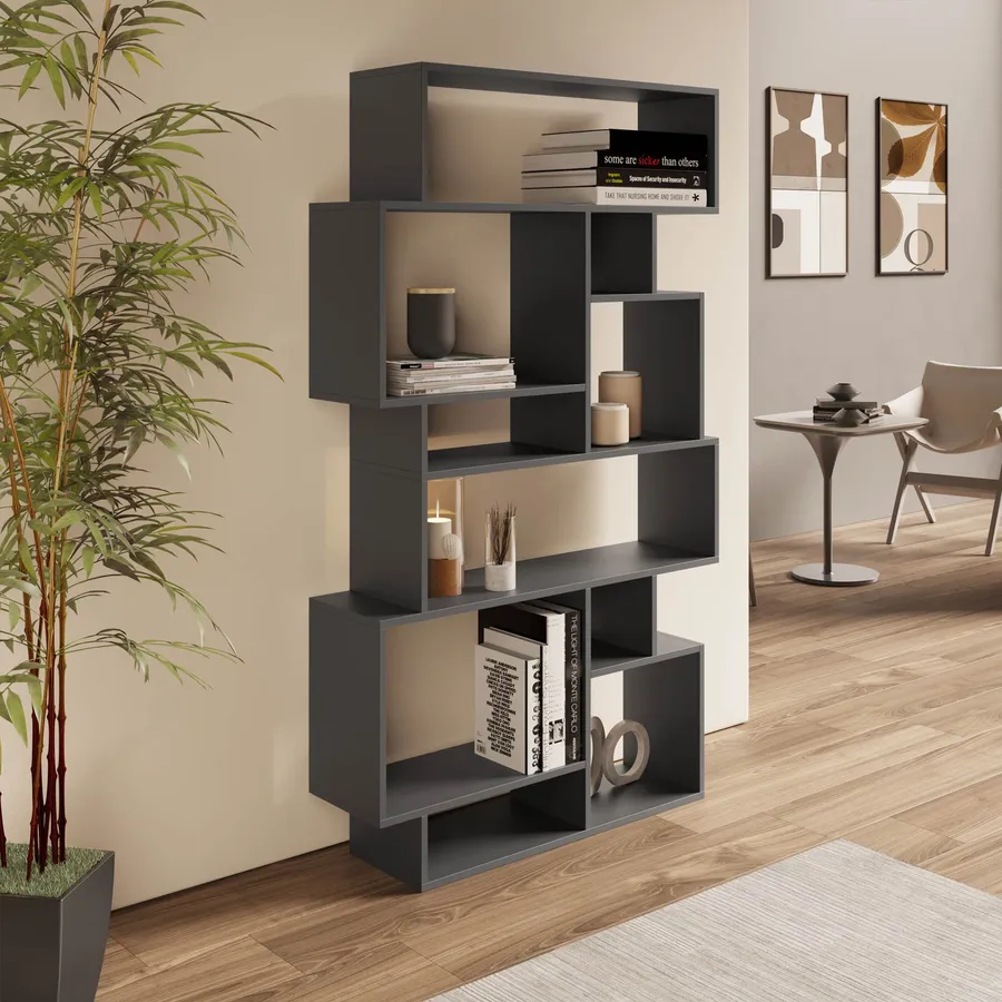 Libreria 96x169h cm in legno antracite - Kantiko