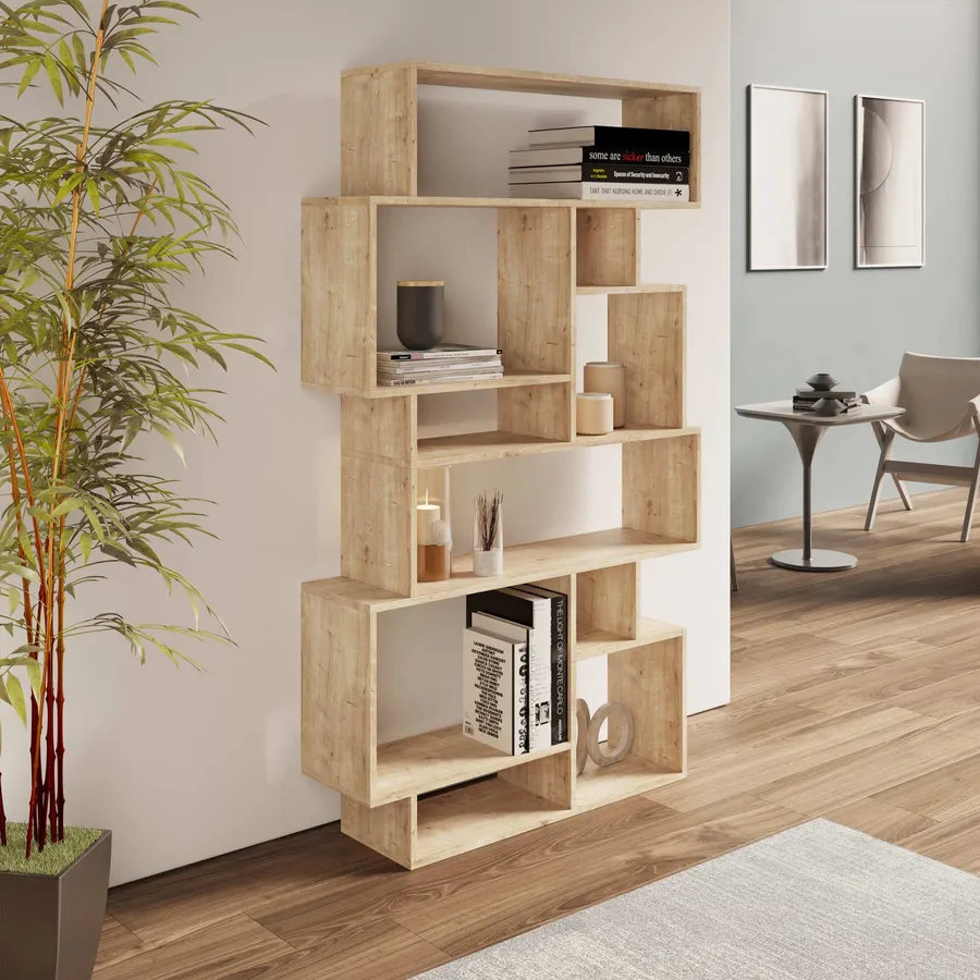 Libreria 96x169h cm in legno rovere - Kantiko