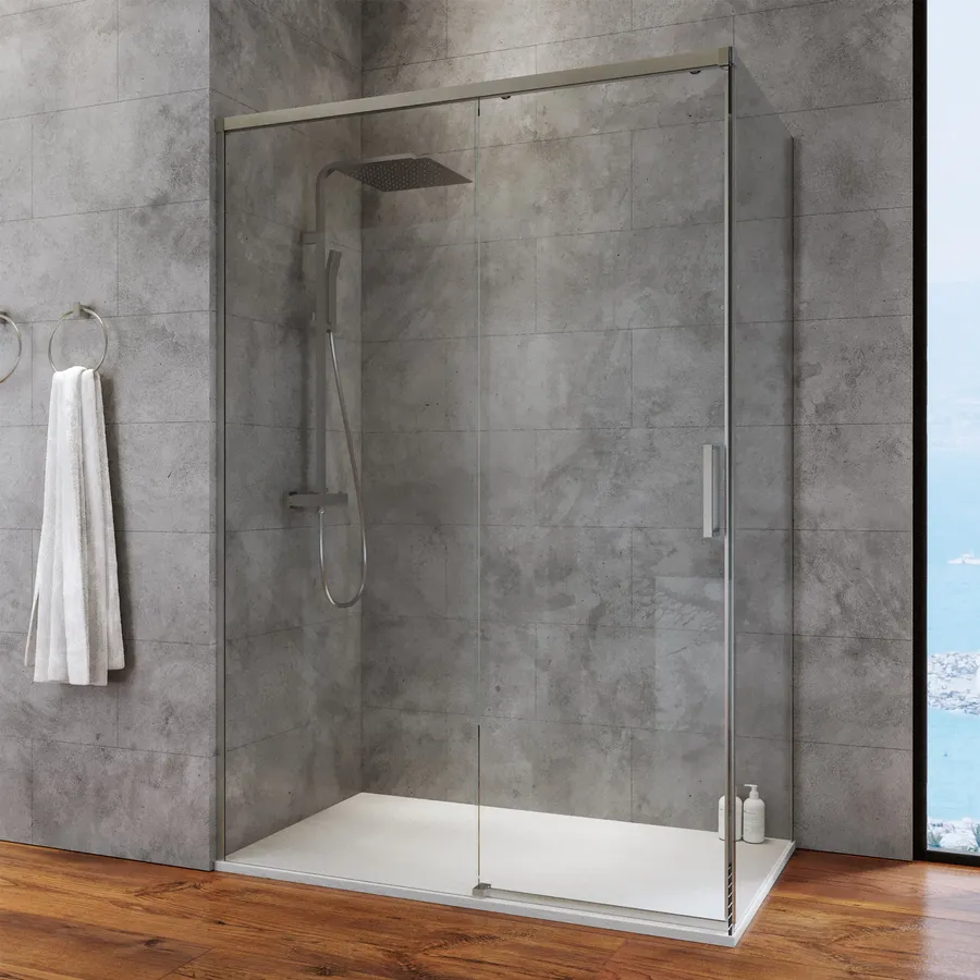 Box doccia 90x140 cm scorrevole vetro temperato 8 mm trasparente ...