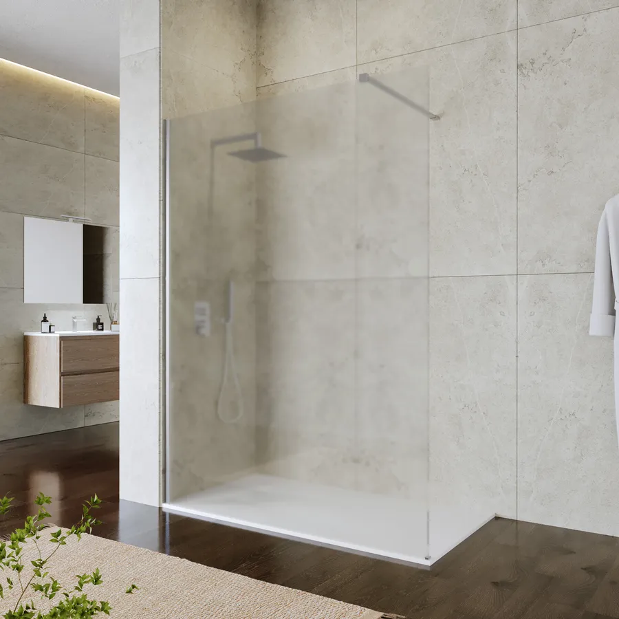 Box doccia Walk in 150 cm vetro anticalcare opaco e profilo cromo 200h ...