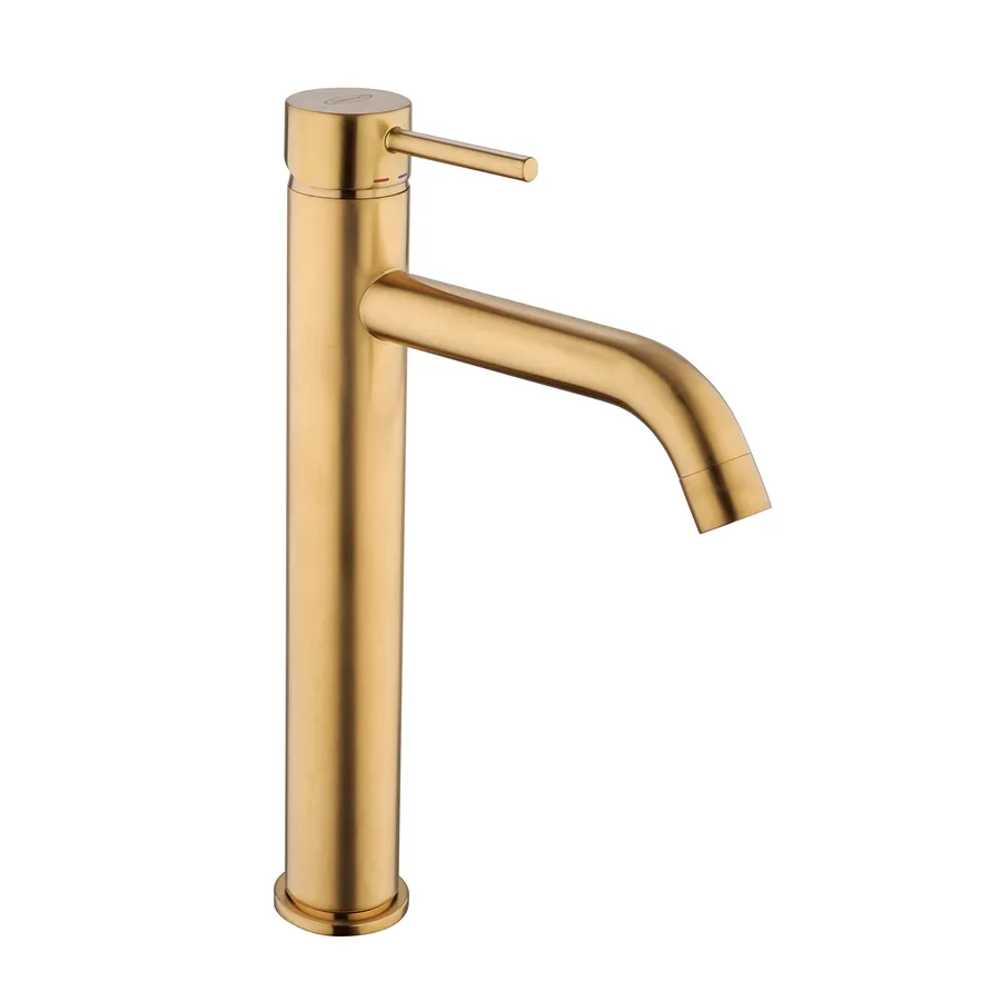 Miscelatore lavabo alto in ottone oro Gun di Jacuzzi - Rubinetteria