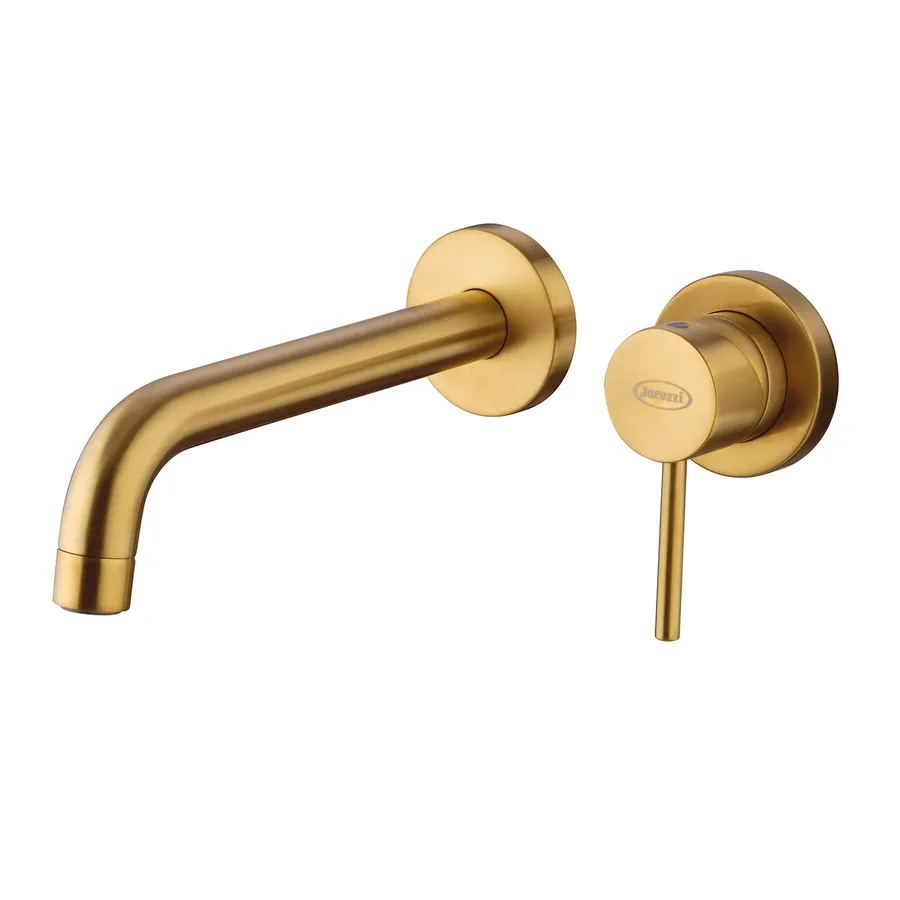 Miscelatore lavabo a muro canna 19 cm oro Gun di Jacuzzi - Rubinetteria