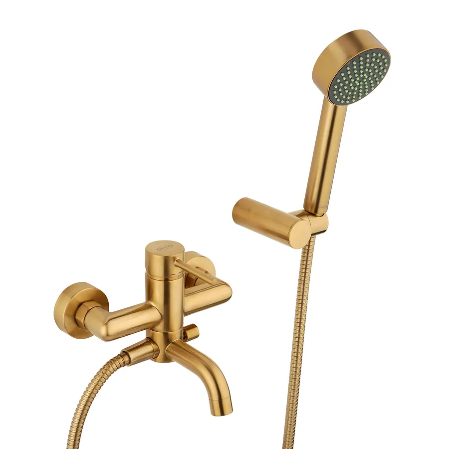 Miscelatore vasca con doccino oro Gun di Jacuzzi - Rubinetteria