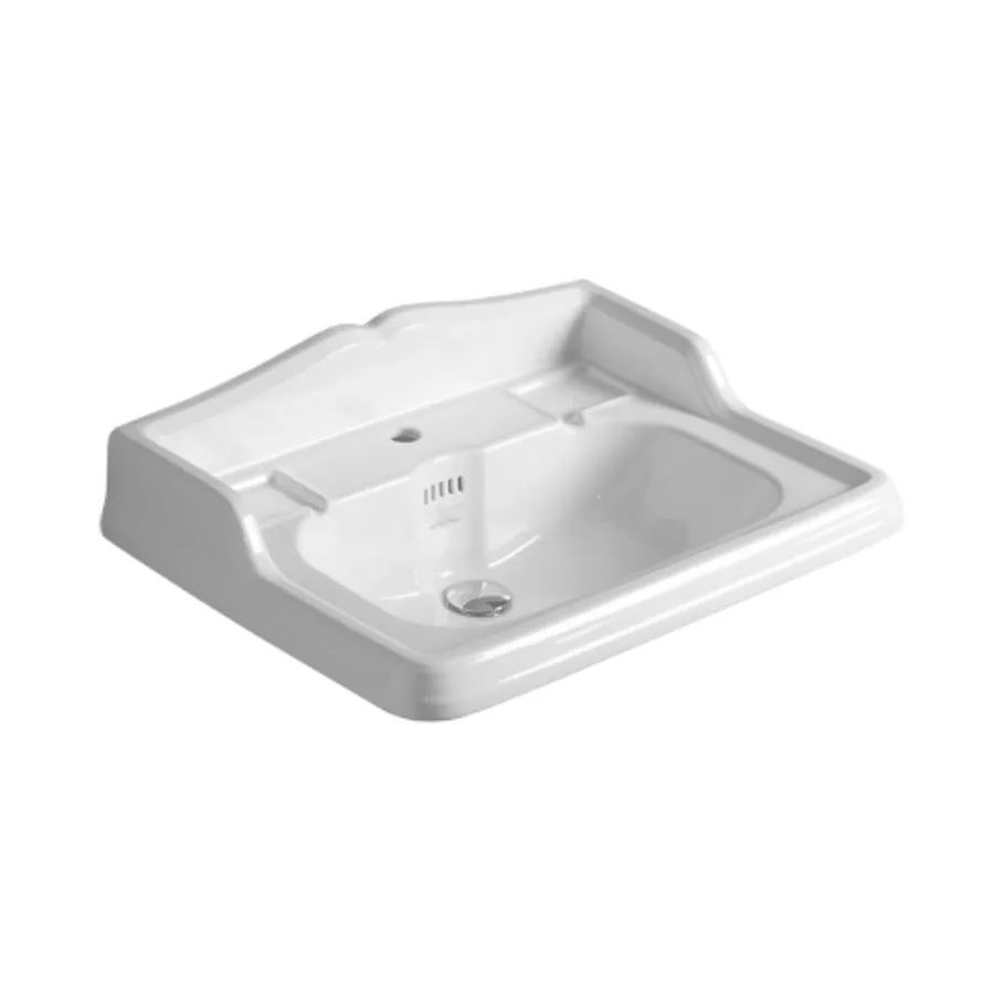 Lavabo monoforo 68 cm appoggio o sospeso in ceramica bianco - Arcade di Simas