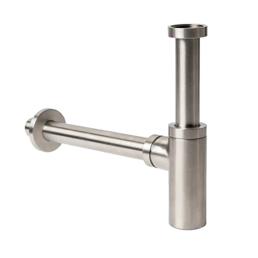 Sifone stondato per lavabo in acciaio inox 316 satinato – Pure