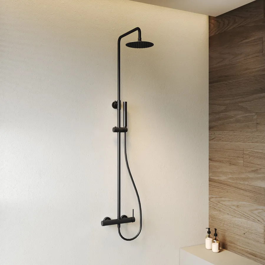 Colonna doccia in acciaio inox nero opaco - Oasis