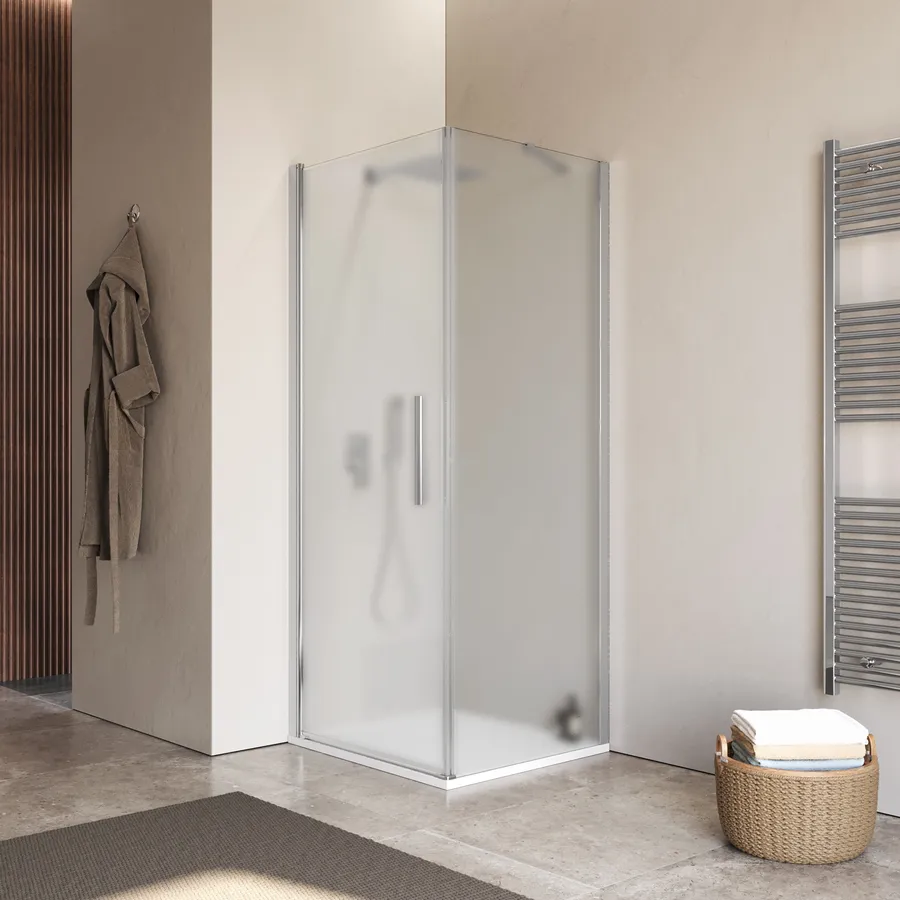 Box doccia 75X85 cm battente 85 cm con vetro temperato opaco e profilo ...