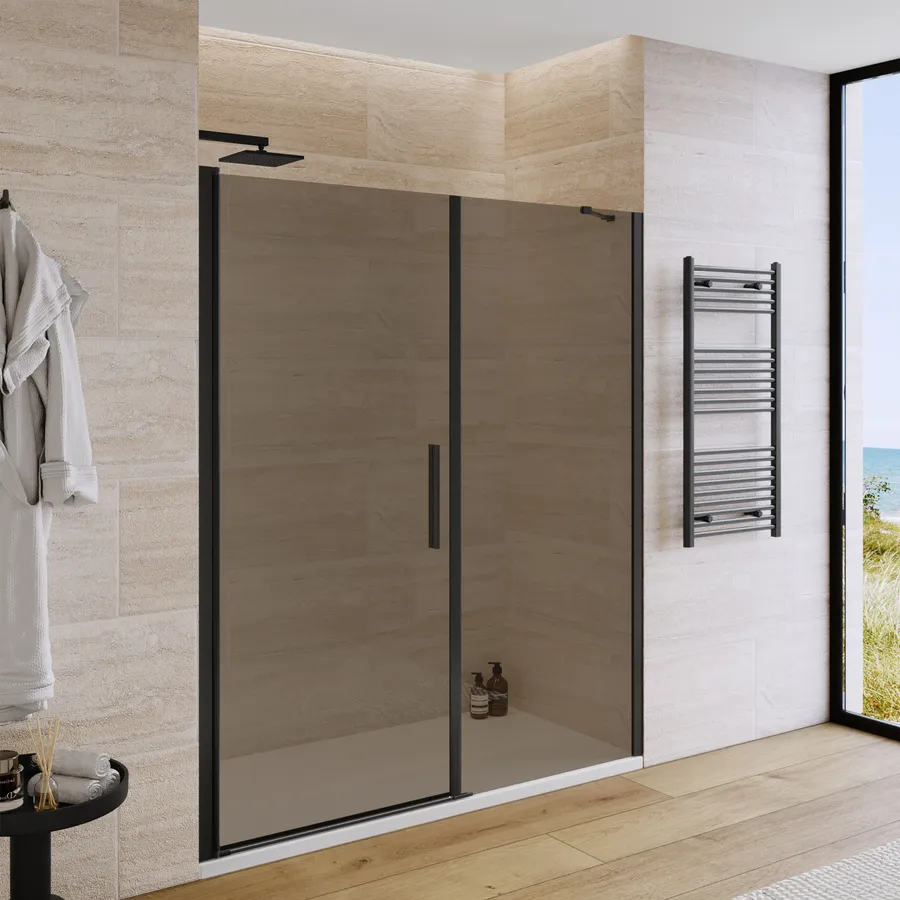 Box doccia nicchia 160 cm battente 80 cm e lato fisso con vetro ... Box doccia nicchia 160 cm battente 80 cm e lato fisso con vetro ...