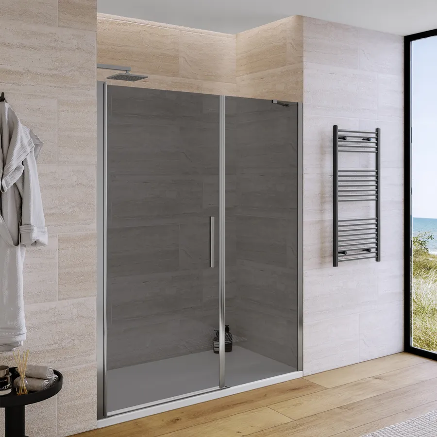 Box doccia nicchia 160 cm battente 90 cm e lato fisso con vetro ... Box doccia nicchia 160 cm battente 90 cm e lato fisso con vetro ...