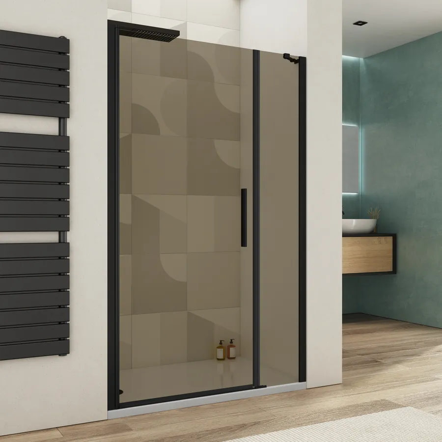 Box doccia nicchia 120 cm battente 95 cm e lato fisso con vetro ...