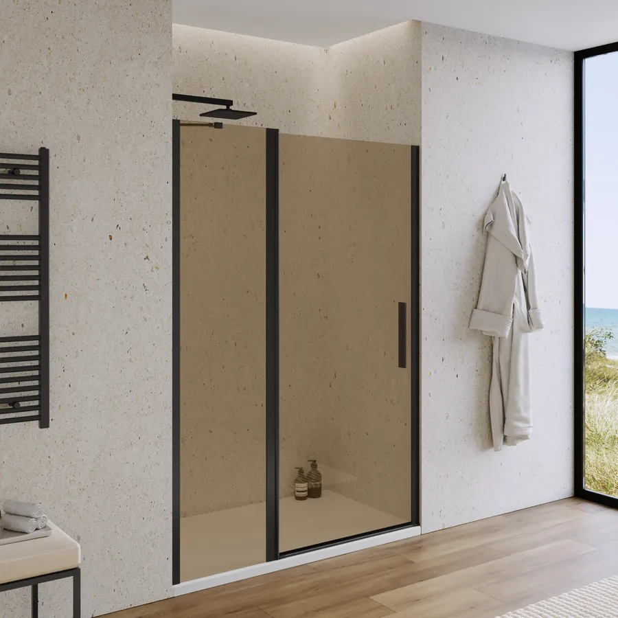 Box doccia nicchia 135 cm battente 85 cm e lato giunto con vetro ...