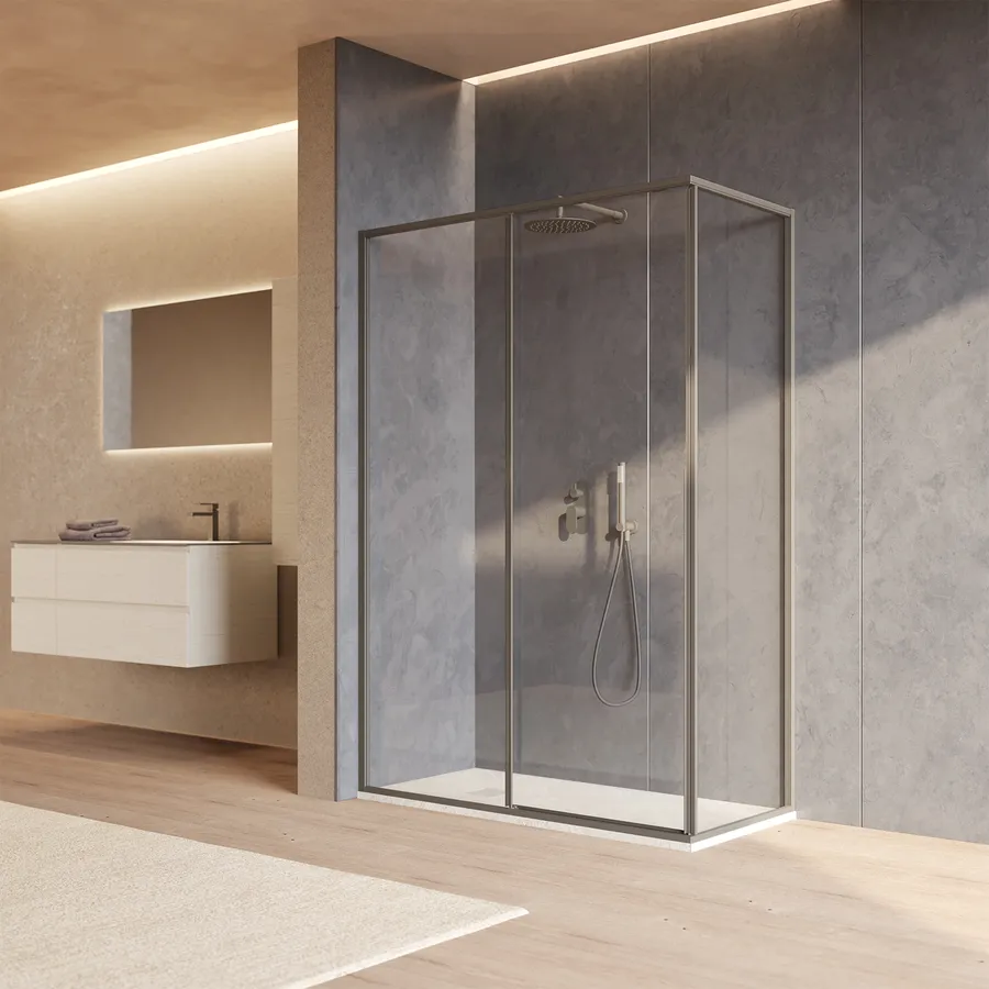 Box doccia 150x80 cm scorrevole sx vetro anticalcare trasparente e ...