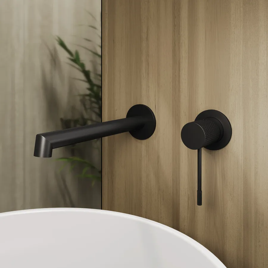 Miscelatore lavabo a muro in ottone nero opaco - Crystal