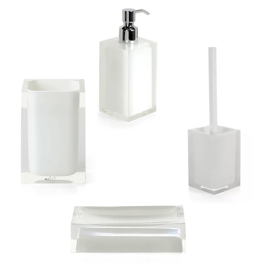 Set 4 accessori da appoggio bianco e trasparente - Rainbow di Gedy