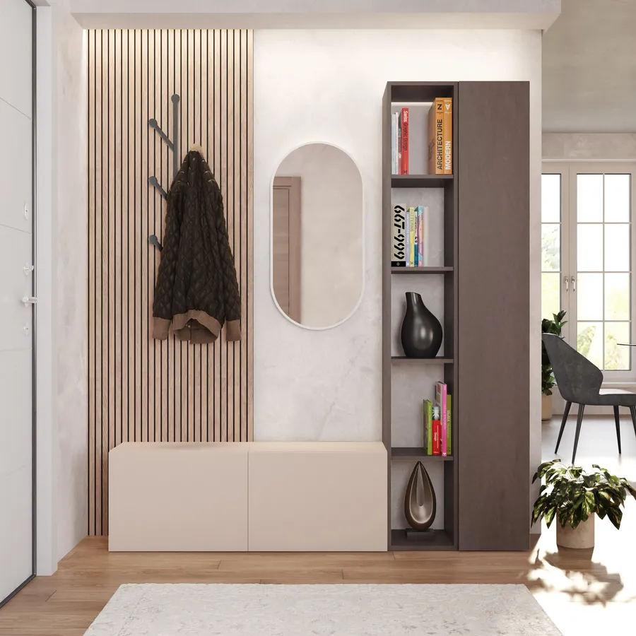 Mobile ingresso reversibile 166x185h cm 2 colonne bronzo e 2 cubi ...