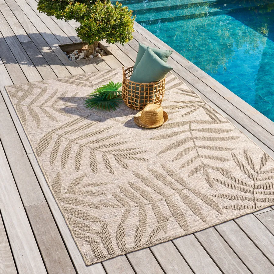 Tappeto da esterno o interno 230x160 cm in polipropilene tortora - Killo