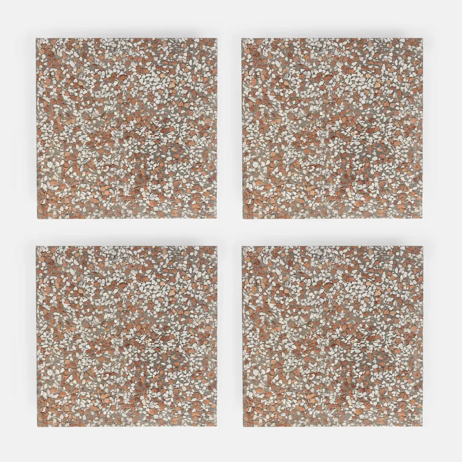 Set di 4 marmette 50x50 cm per base ombrellone in ghiaia da 20 kg