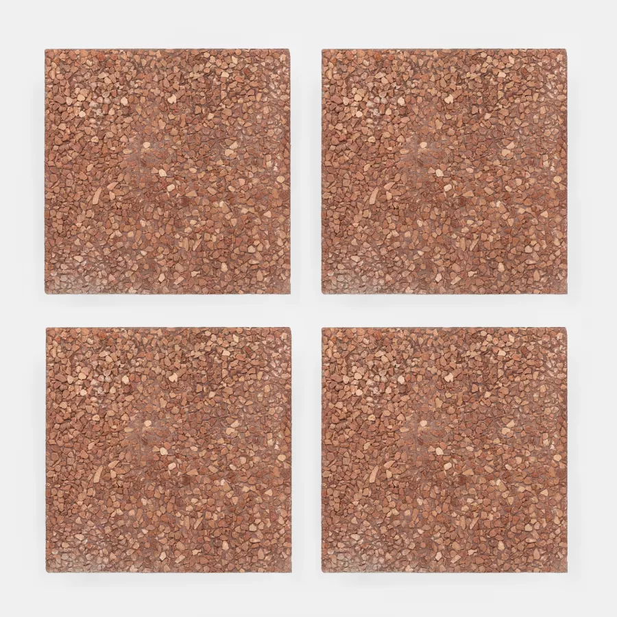 Set 4 marmette 50x50 cm in ghiaia da 20 kg per base ombrellone