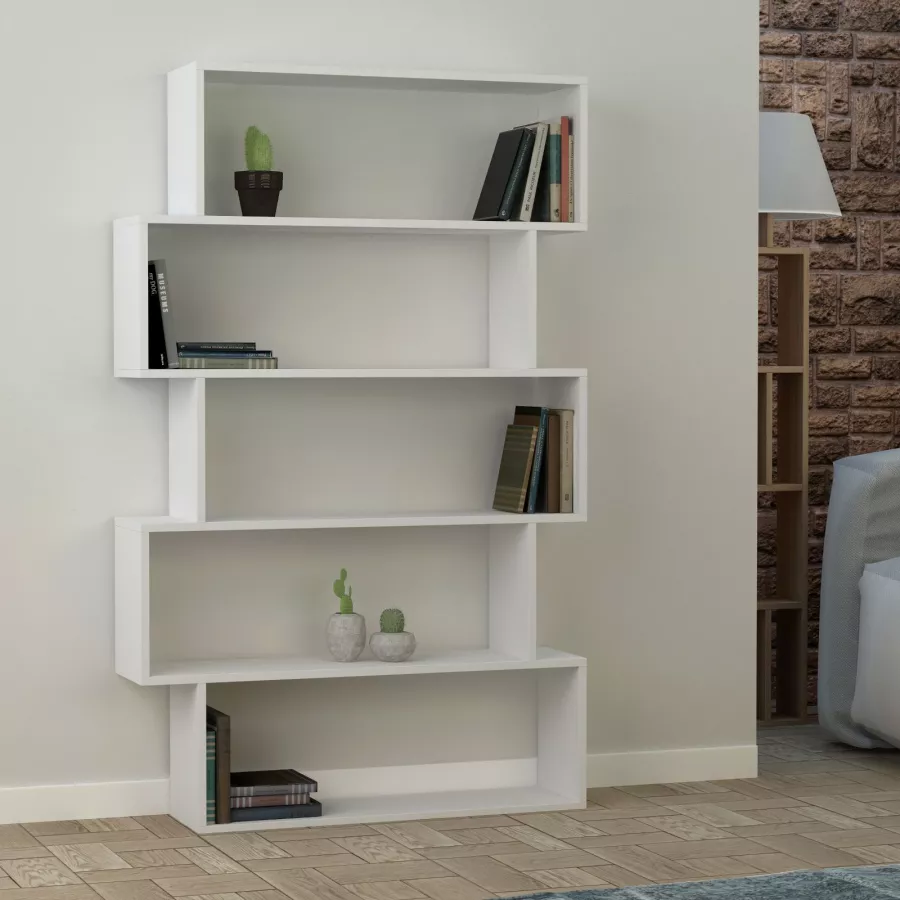 Libreria 95x159h cm in legno bianco - Kantiko