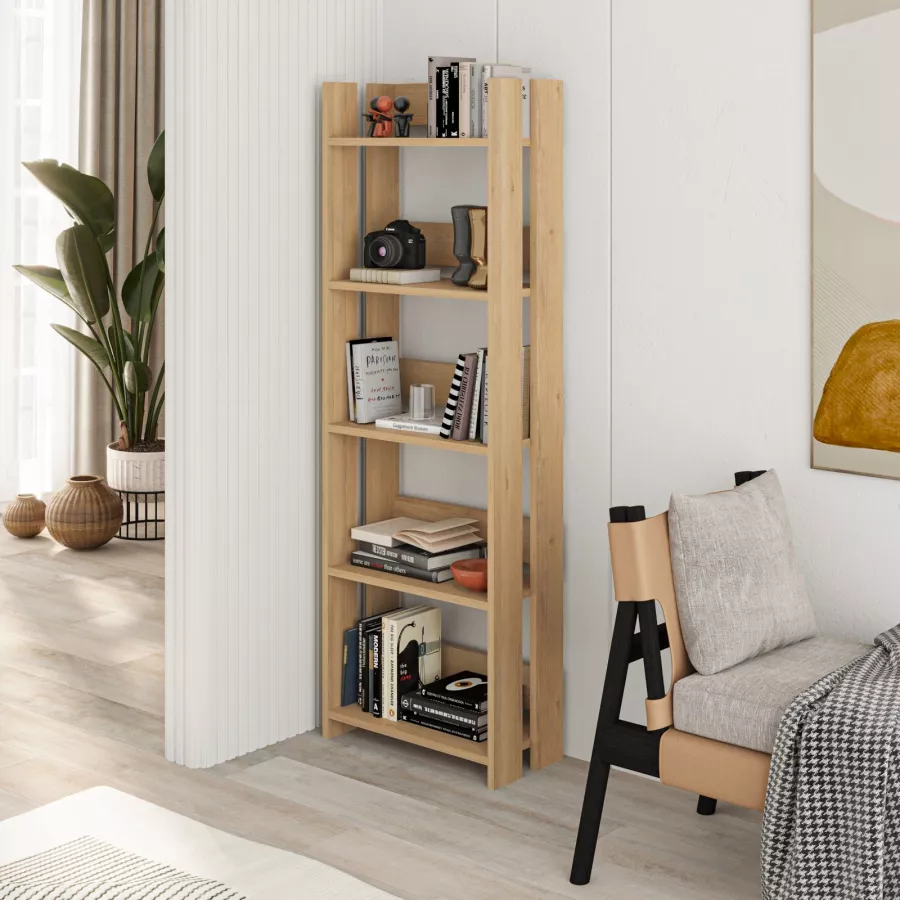 Libreria 57x155h cm in legno rovere - Kantiko