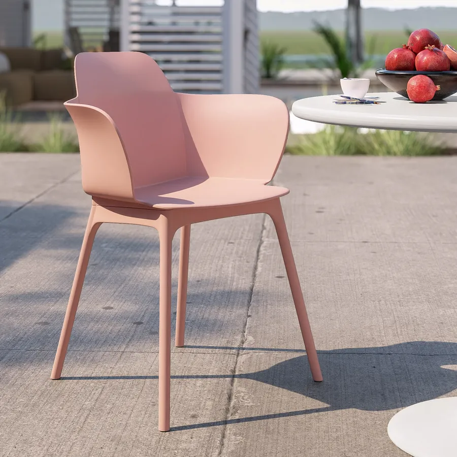 Poltrona design da giardino in polipropilene rosa - Stormy