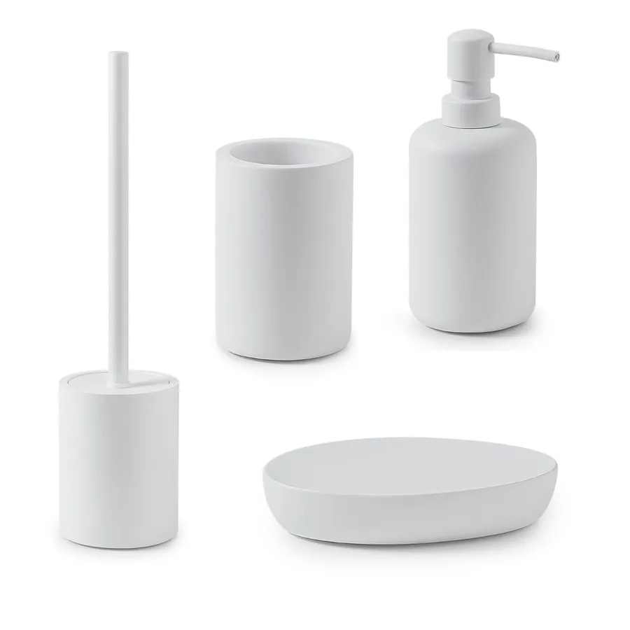 Set 4 accessori da appoggio bianco opaco - Brenda di Gedy
