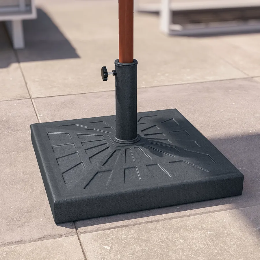 Base quadrata da 19 kg per ombrellone a palo centrale 50x50 cm in ...