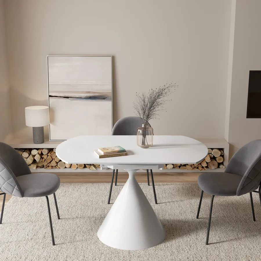 Tavolo allungabile 120x80-120 cm meccanismo girevole con top in ...