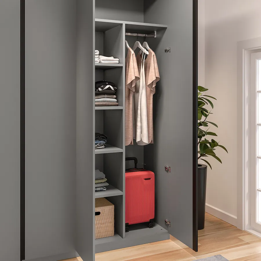 Divisorio armadio con 4 ripiani e appendiabiti per modulo da 90 cm ...