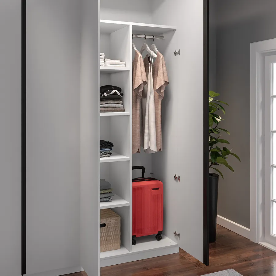 Divisorio armadio con 4 ripiani e appendiabiti per modulo da 90 cm ...