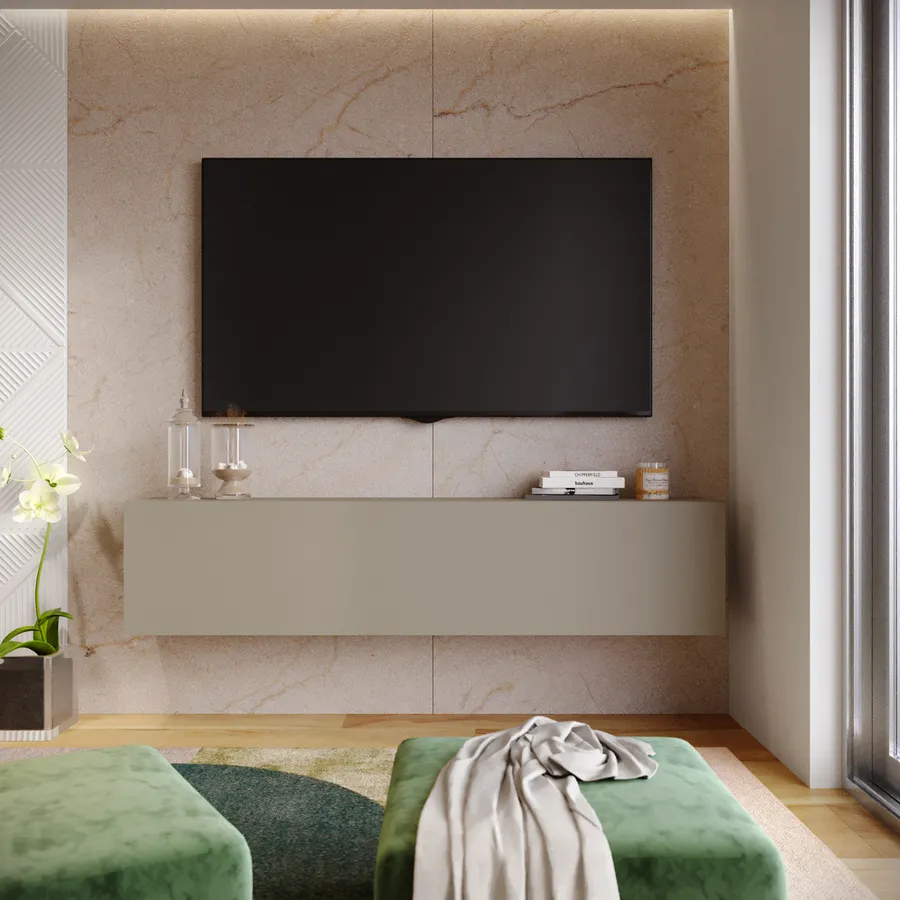 Mobile porta tv 180x40h cm sospeso tortora opaco - Kayros