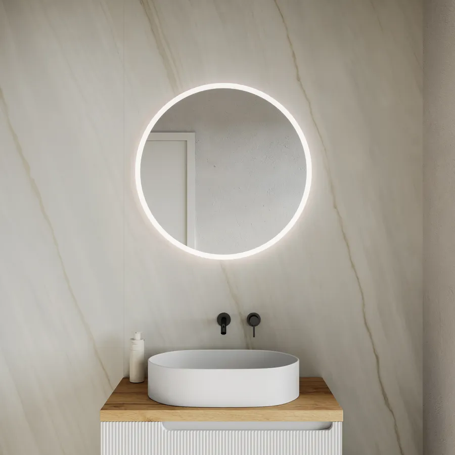 Specchio da bagno led Ø 70 cm con luce perimetrale e retroilluminato - Geid