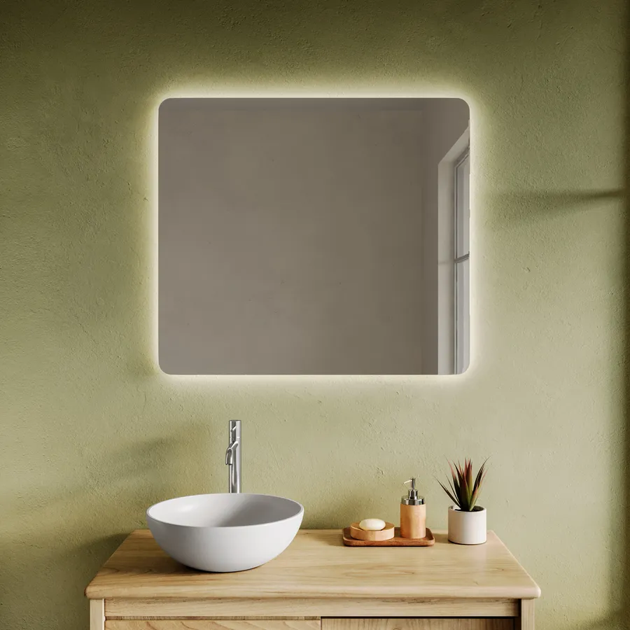 Specchio da bagno led 90x80 cm retroilluminato - Impetra
