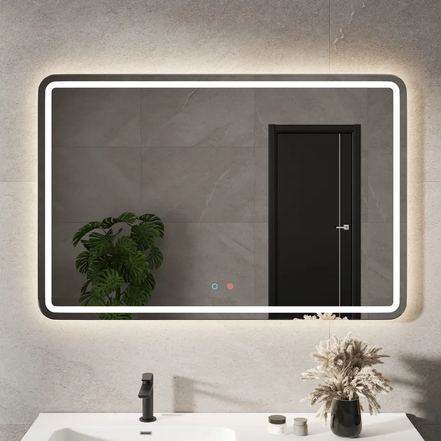 Specchio da bagno led 120x80 cm luce retroilluminata e frontale con ...